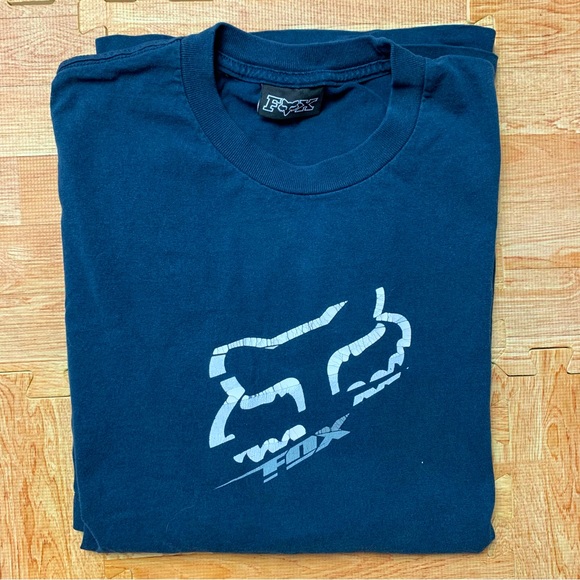 Fox | Shirts | Vintage Fox Racing Tshirt Adult Xl Navy Blue Legacy Fox ...